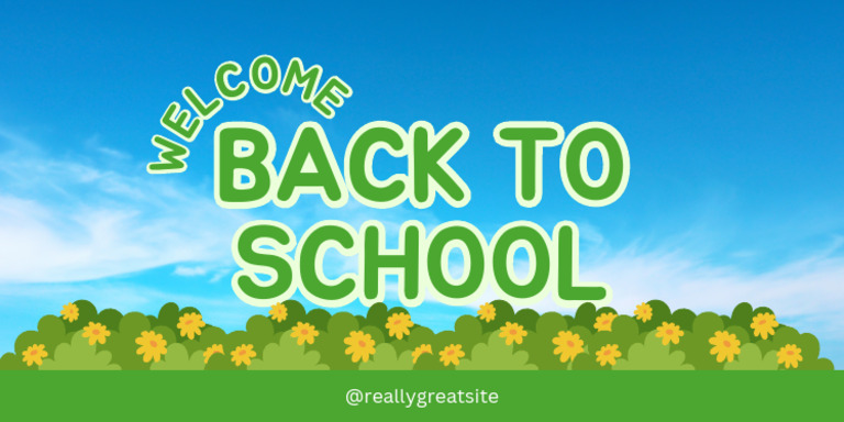 Green Blue Cute Back To School Banner | PDF