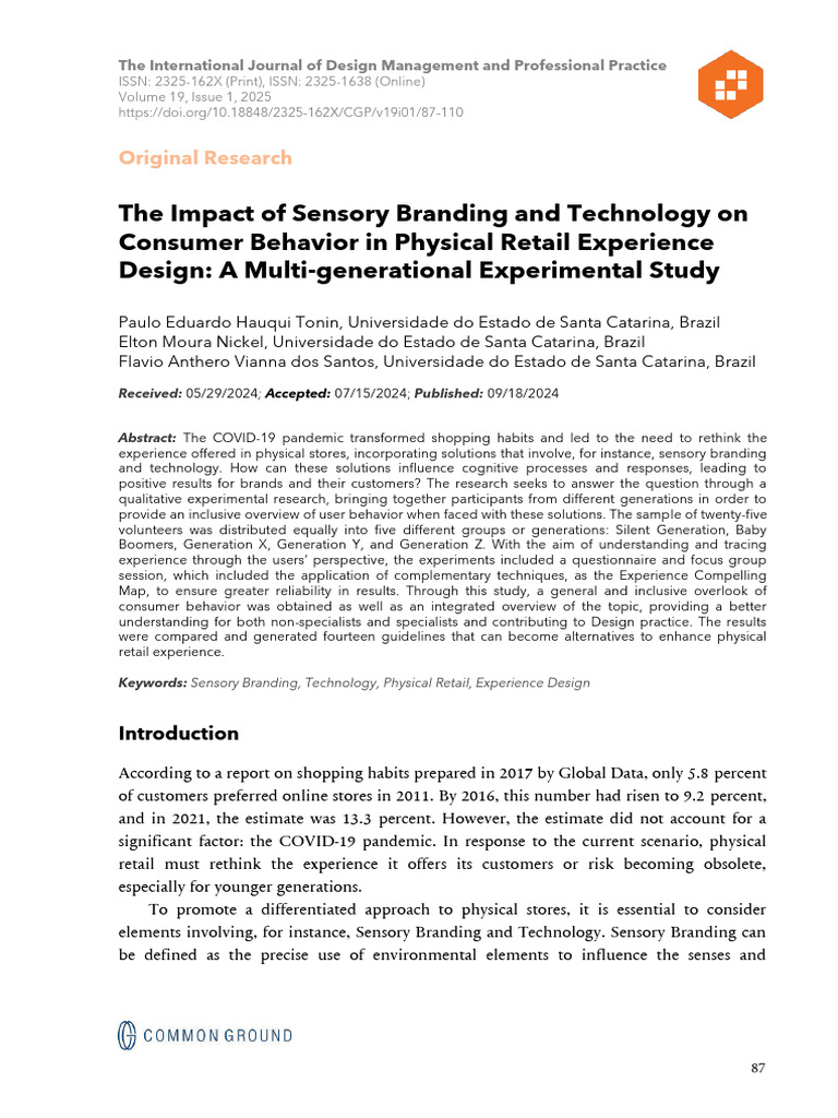The Impact of Sensory Branding and Techn | PDF | Senses | Perception