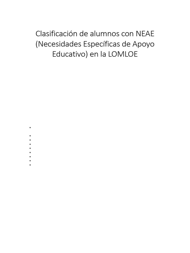 6.b Clasificación NEAE en La LOMLOE | PDF | Cognición | Aprendizaje