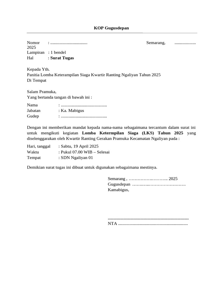 C.02 Blangko Surat Tugas | PDF