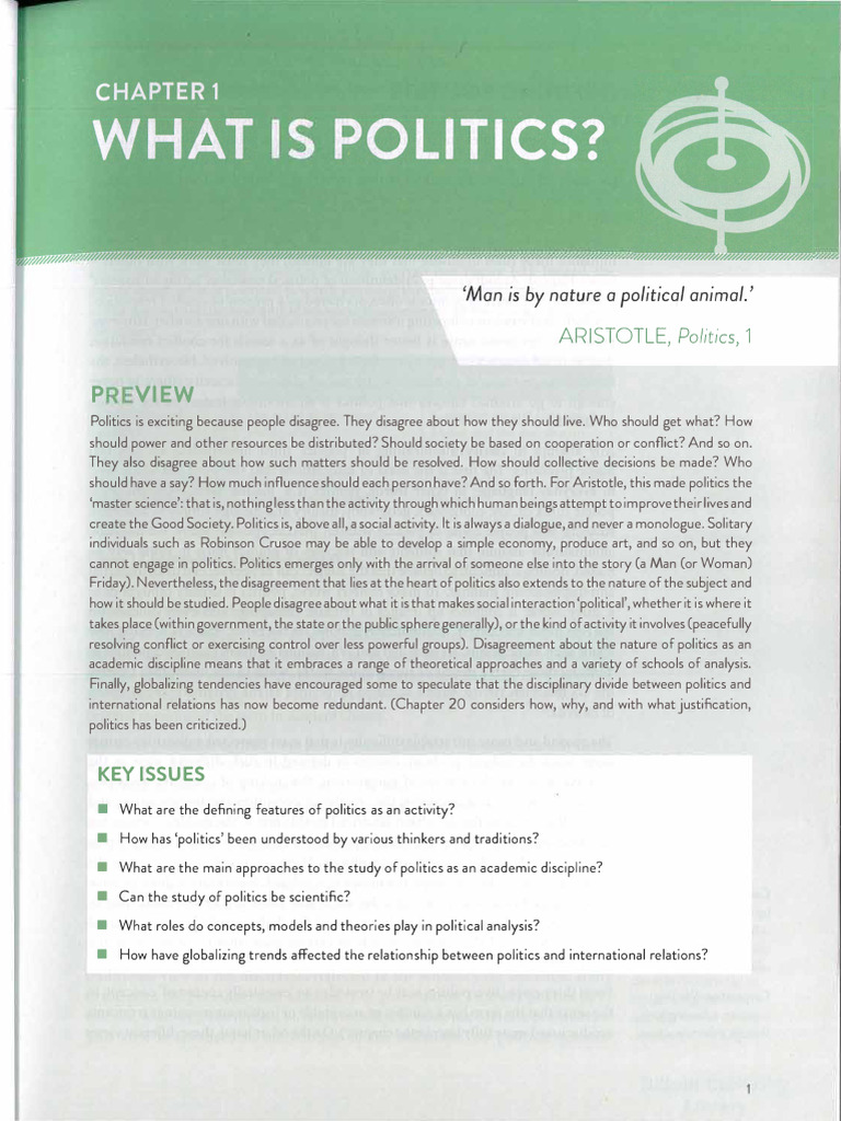 Chapter 1 What Is Politics | PDF | Conflict Resolution | Science