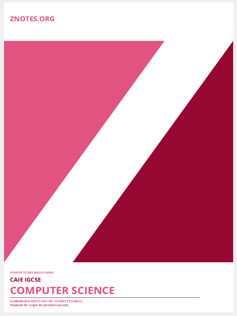 CAIE-IGCSE-Computer Science - Theory Chap 2 | PDF | Data Compression | Central Processing Unit