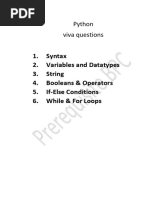 Python Sample Viva Questions for Academic Session 2024-2025 | PDF | Python (Programming Language ...