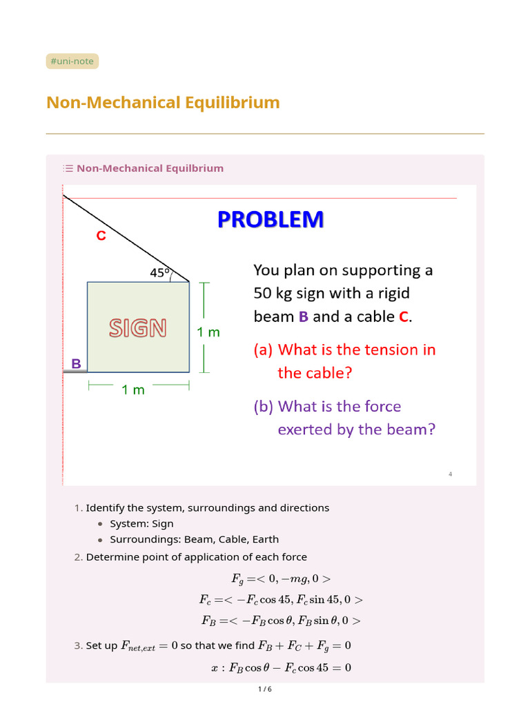 Non-Mechanical Equilibrium Analysis | PDF | Mechanical Engineering | Mass