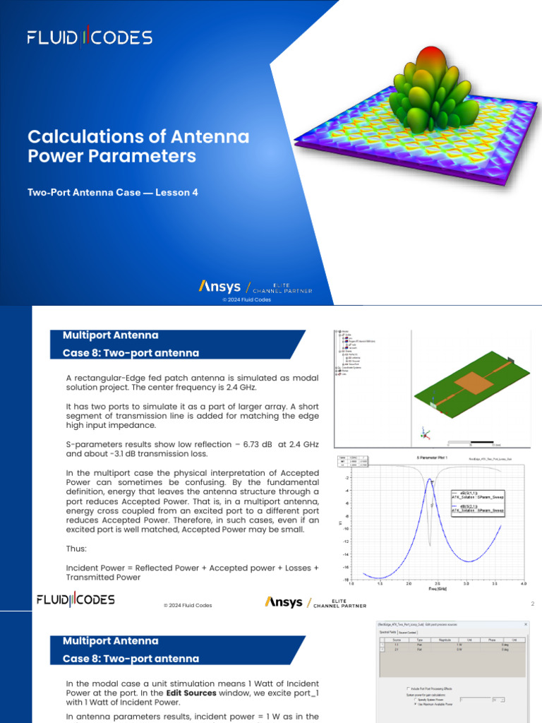 Calculations of Antenna Power Parameters - Two Port Antenna Case Lesson 4 | PDF | Antenna (Radio ...