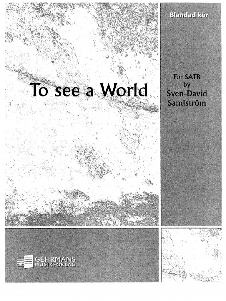 To See A World - S. Sandstrom | PDF