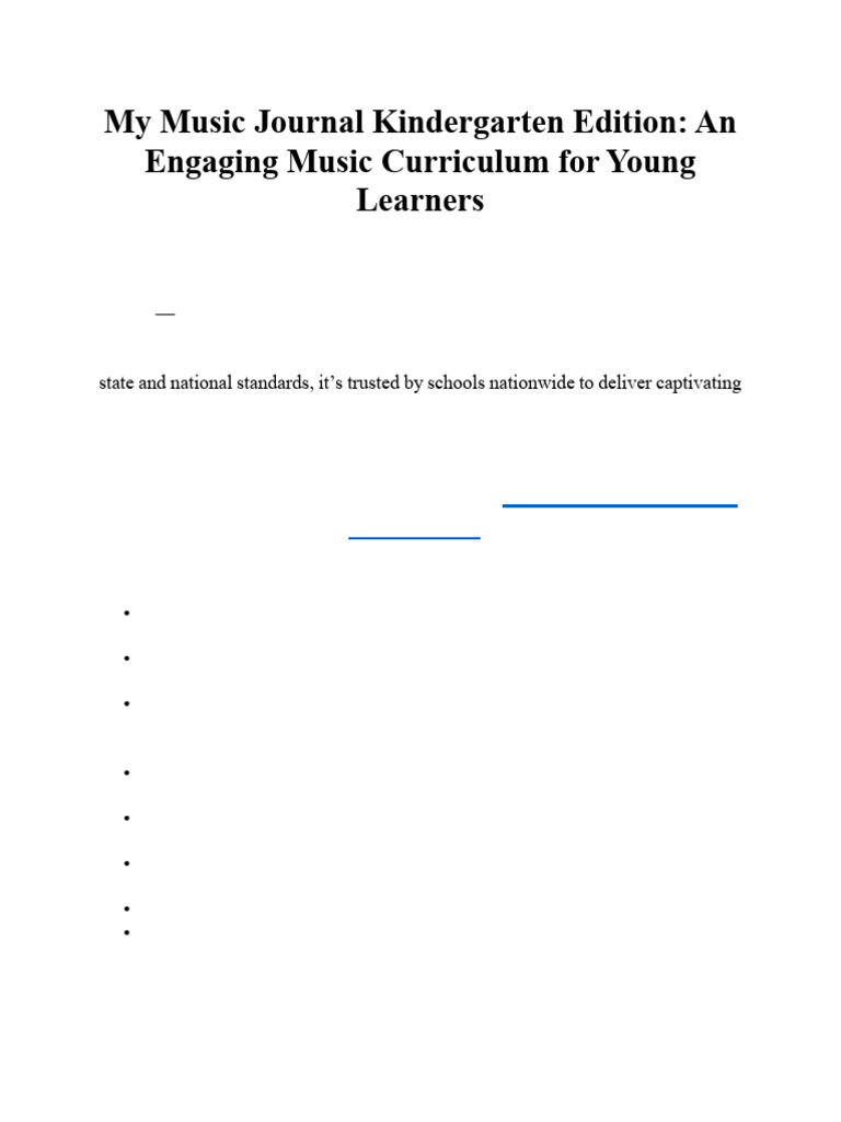 My Music Journal Kindergarten Edition | PDF