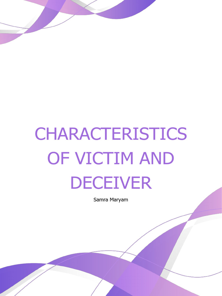 Characterisitics of victims and deceivers | PDF | Empathy | Psychology
