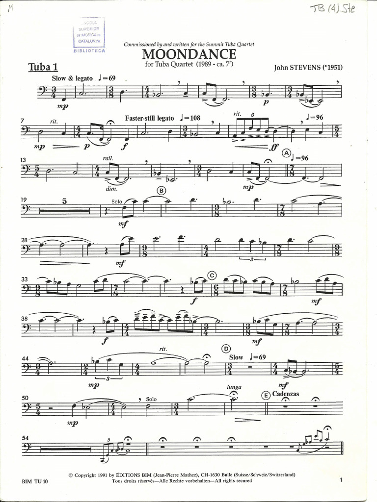 Tuba1. Moondance - John Stevens | PDF