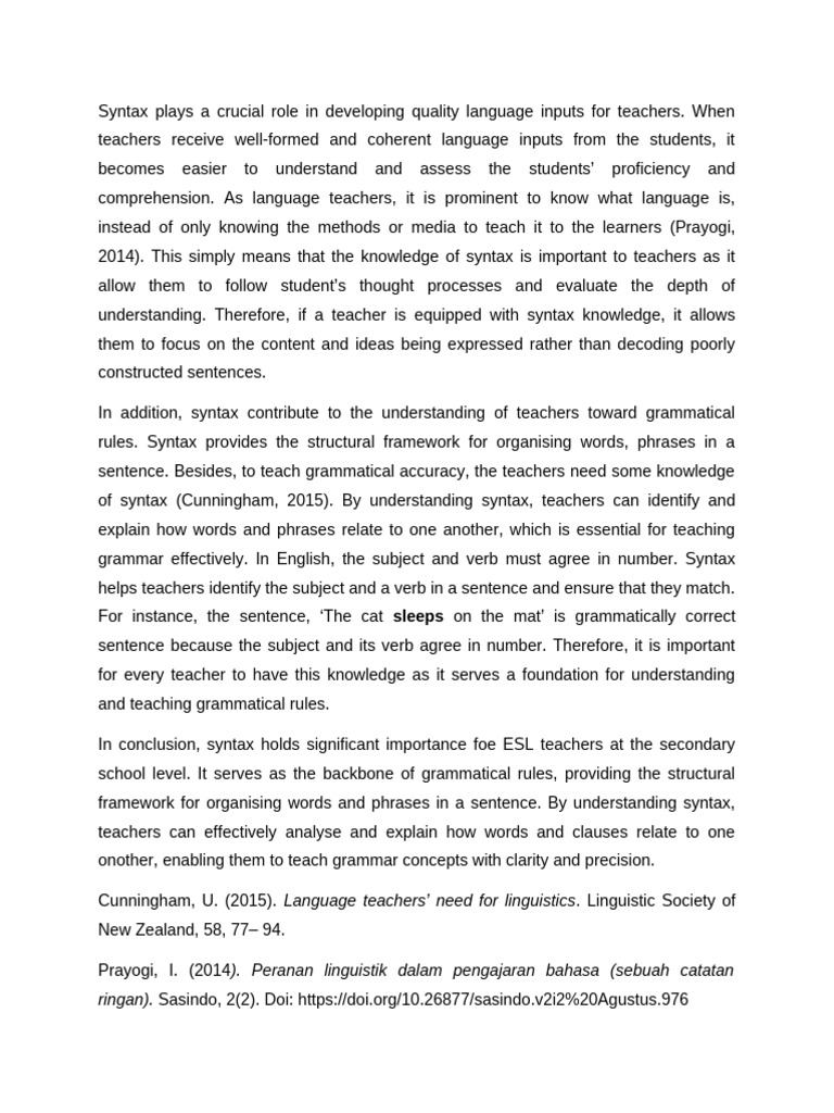 Syntax Essay | PDF