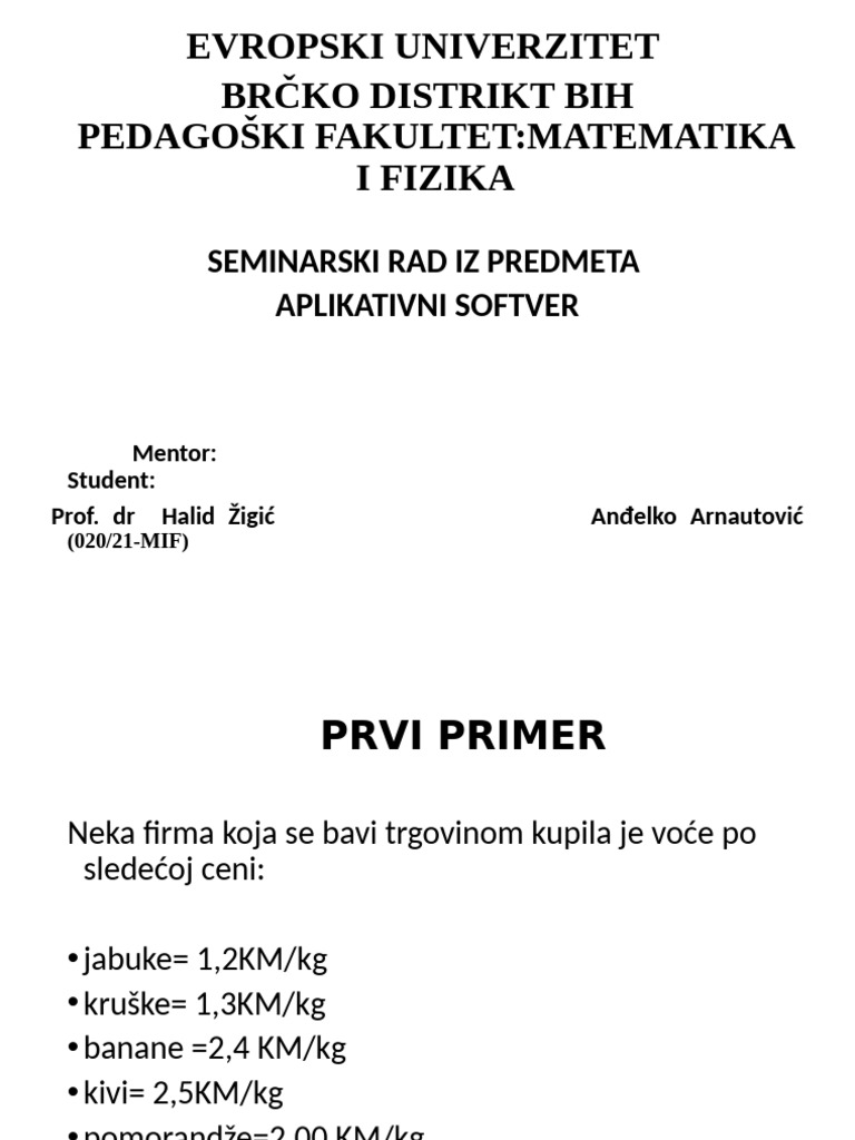 Vježbe Informatika Andjelko | PDF