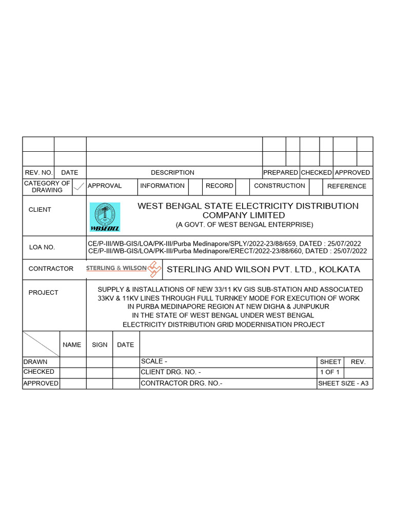 WBSEDCL, GIS - Title Block-Model | PDF