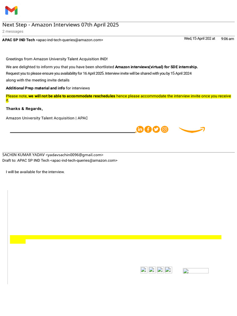 April Amazon Interviews | PDF