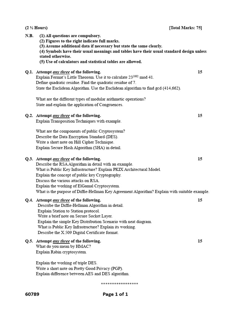 Computer Science - Paper II -Cyber & Information Security-I | PDF ...