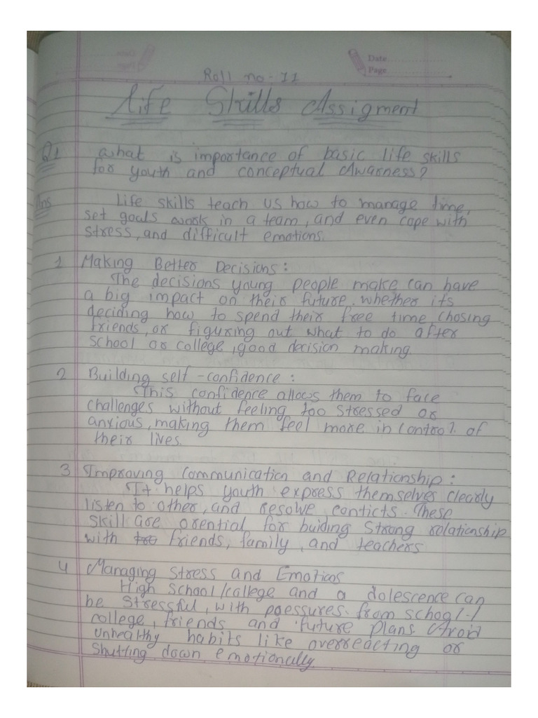 Life Skill Assignment | PDF
