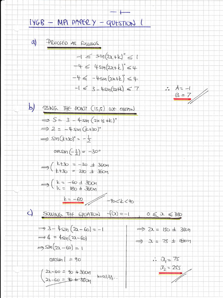 A-Level As Mp1 y Solutions | PDF