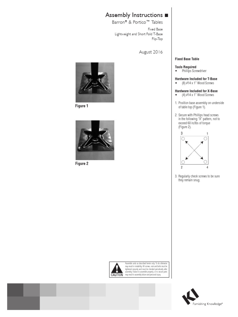 Barron & Portico Table Assembly Guide | PDF | Screw | Nut (Hardware)