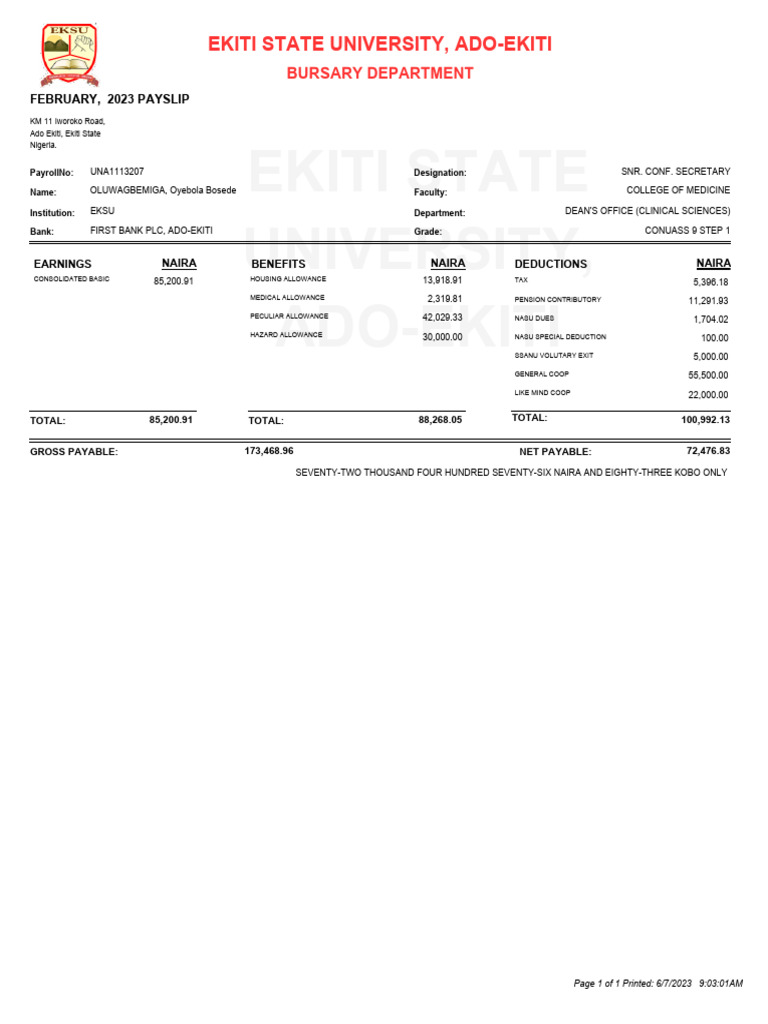 Payslip | PDF | Taxes | Government Finances