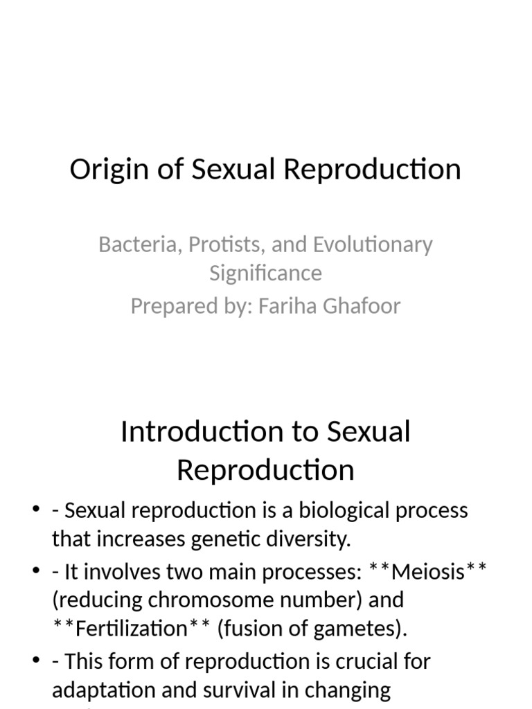 Sexual Reproduction in Bacteria and Protists | PDF | Sexual ...