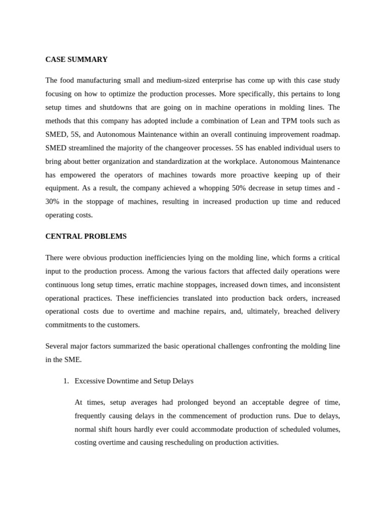 Application of Lean-Total Productive Maintenance Tools To Reduce Setup ...