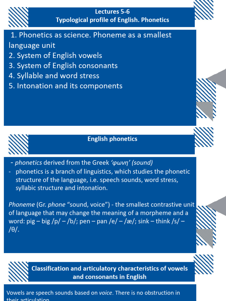 5-6. Typological profile of English. Phonetics (1) | PDF | Phonetics | Stress (Linguistics)
