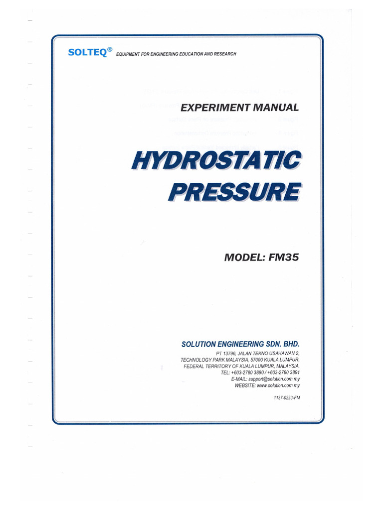 Hydrostatic Pressure | PDF