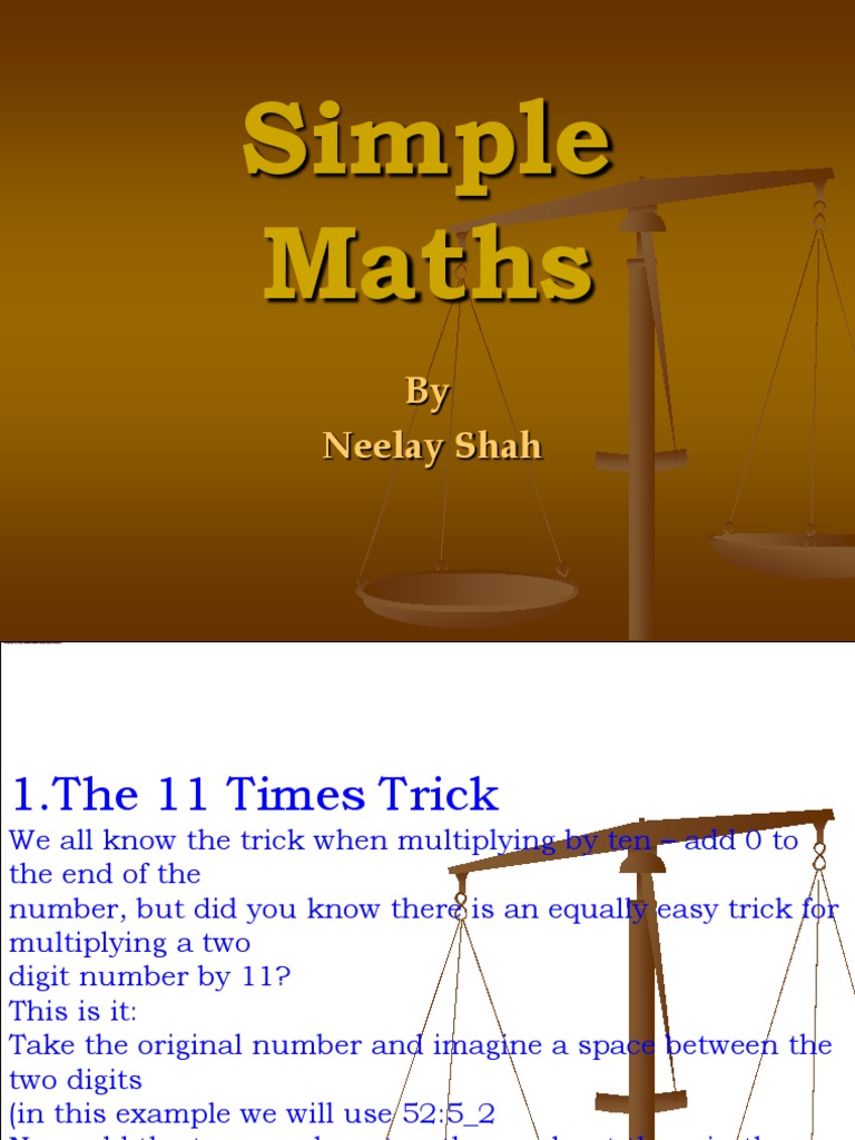 Simple Maths: by Neelay Shah | PDF | Multiplication | Numbers