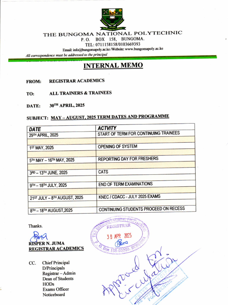 Term Date and Programme | PDF