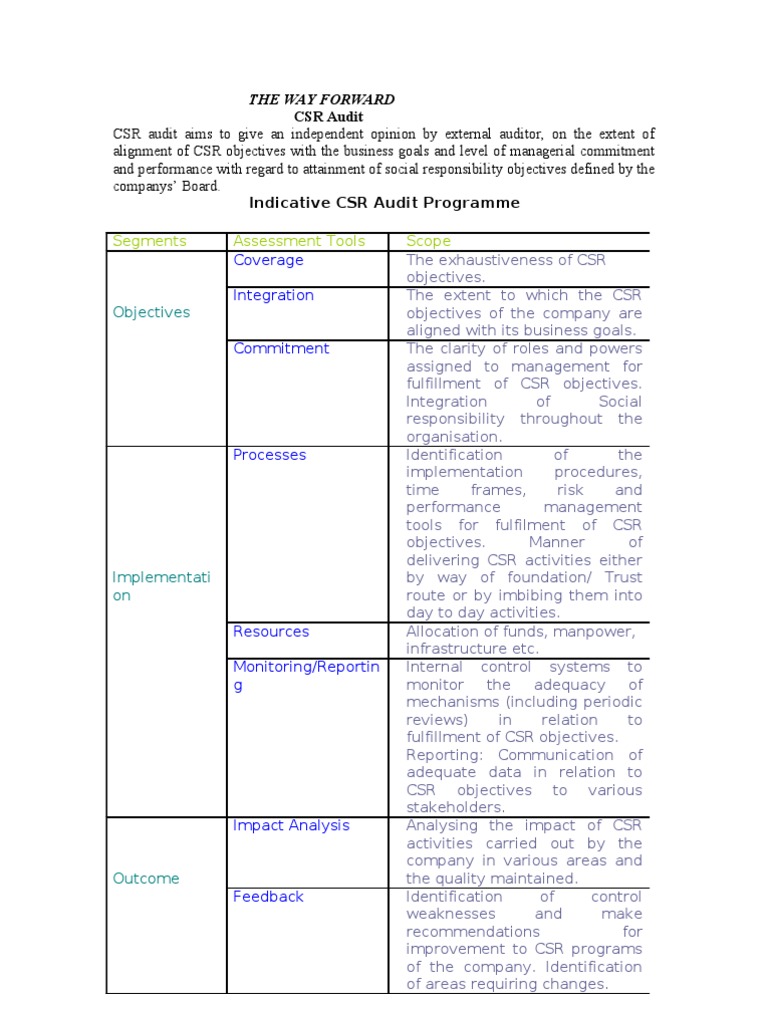 What Is CSR Audit | PDF