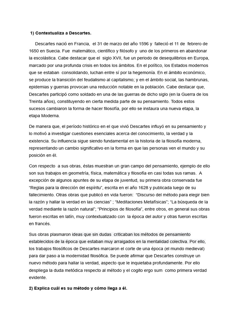 D El Sujeto Moderno | PDF | René Descartes | Verdad