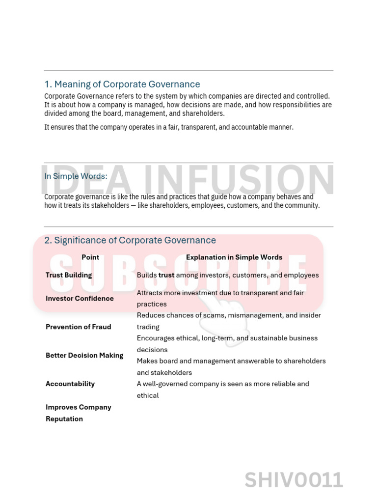Corporate Governance Notes 2 | PDF | Corporate Governance | Governance