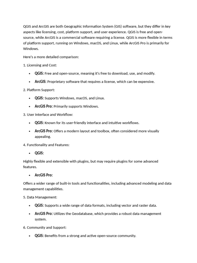 QGIS vs ArcGIS: Key Differences Explained | PDF | Arc Gis | Esri