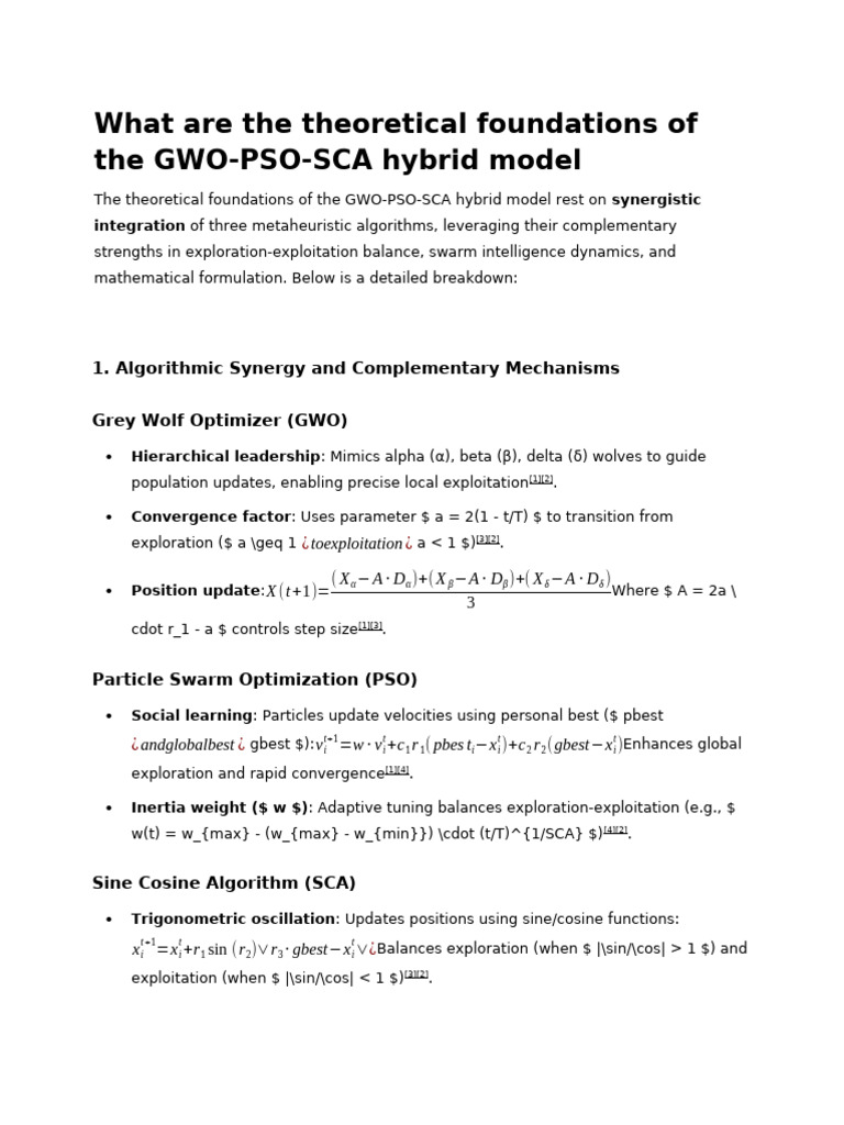 What Are The Theoretical Foundations of The GWO-PS | PDF | Applied ...
