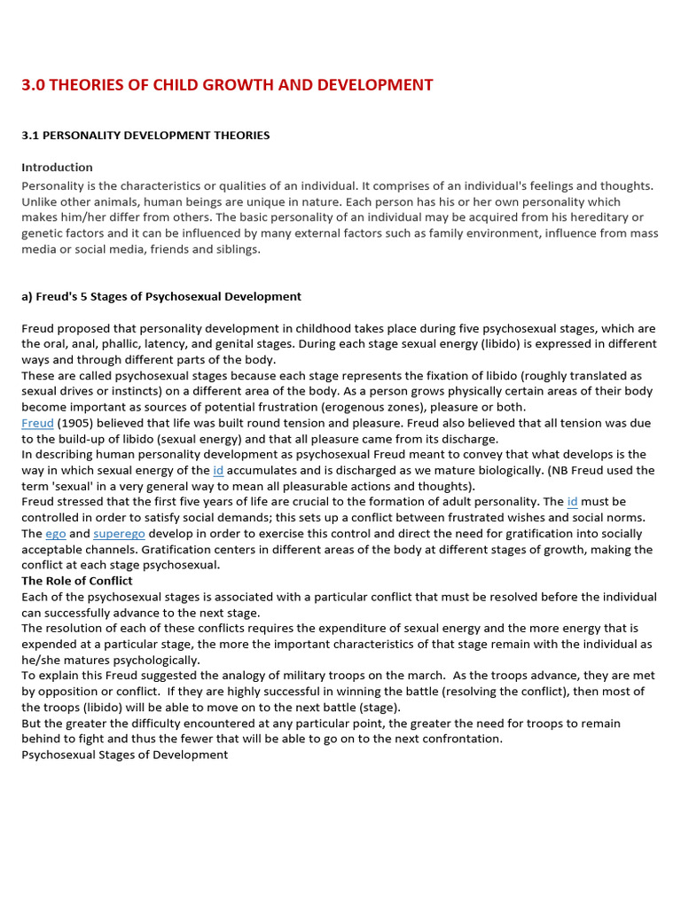 Personality Development Theories | PDF | Oedipus Complex | Humanistic ...