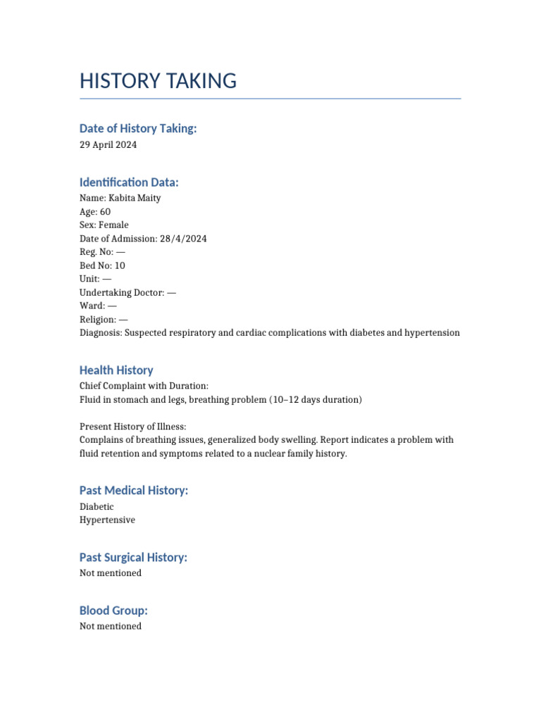 History Taking | PDF