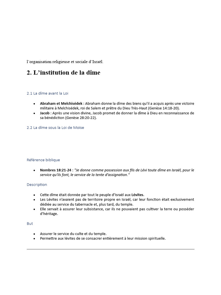La Dîme : Obligation et Générosité | PDF | Dîme | Église chrétienne