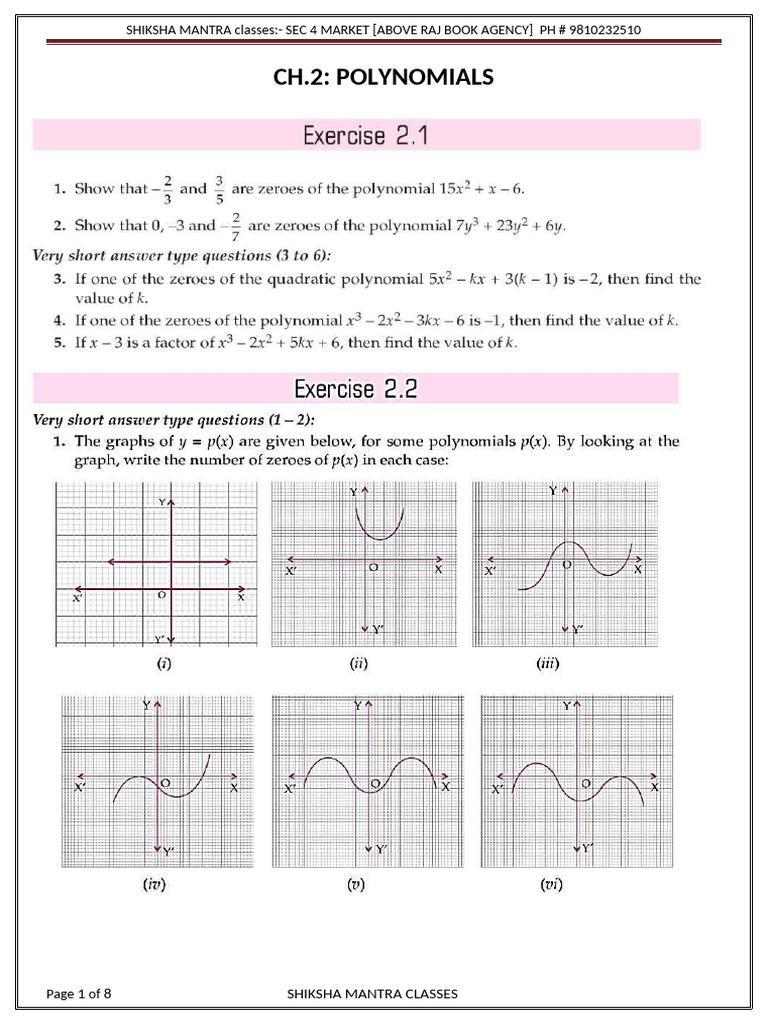 ch.2 Polynomials | PDF