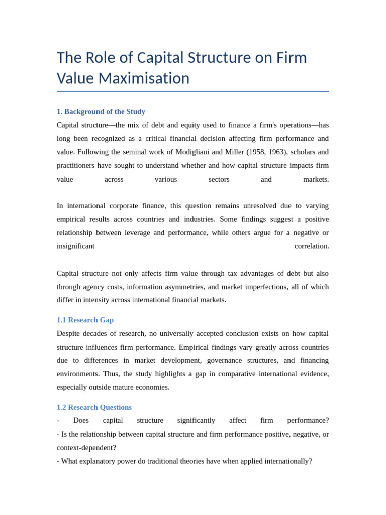Capital Structure's Impact on Firm Value | PDF | Capital Structure ...