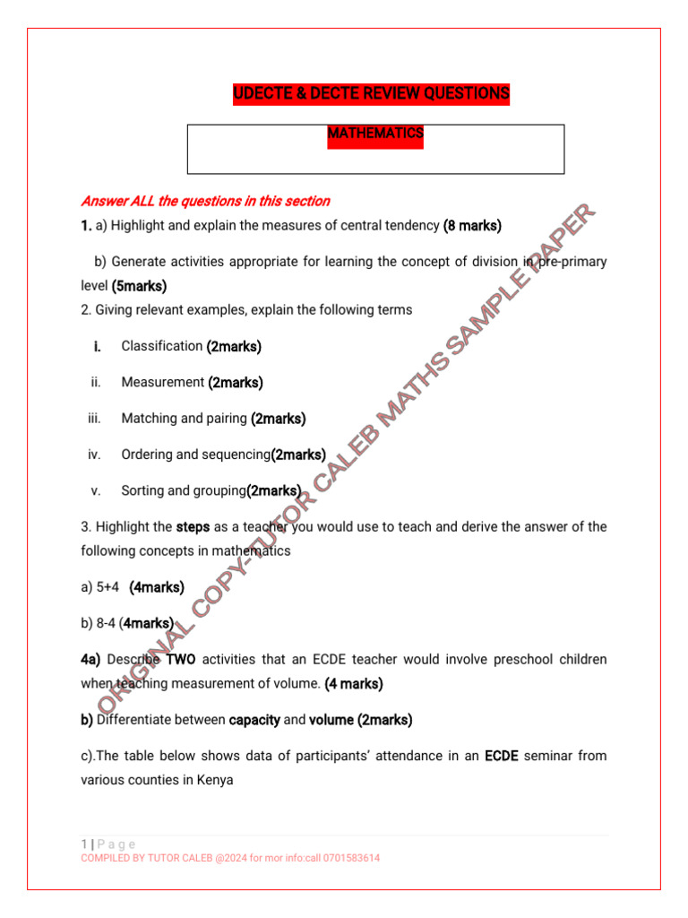 Udecte & Decte Mathematics | PDF