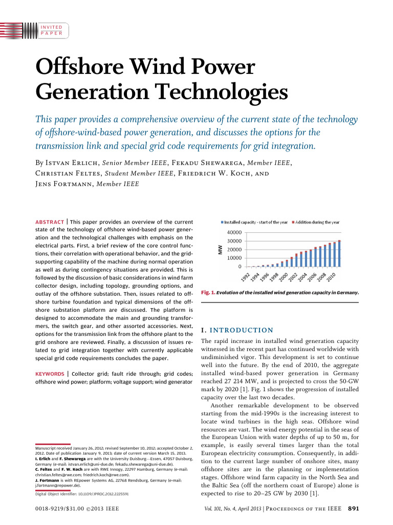 Offshore Wind Power Generation Technologies | PDF | Offshore Wind Power ...