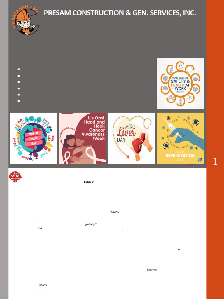 DOH - APRIL 2025 Calendar and Additional Update | PDF | Occupational ...