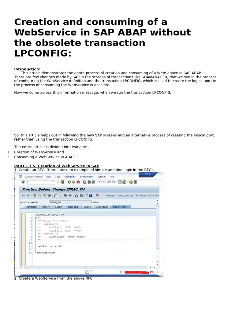 Criar e Consumir WS Apartir RFC | PDF | Web Service | Proxy Server