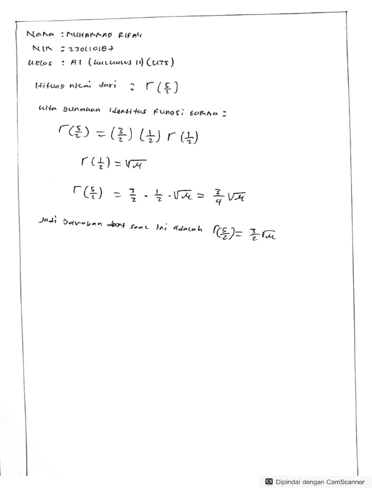 Contoh Soal Kalkulus 2 | PDF