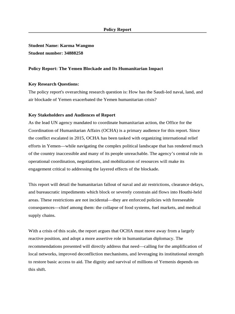 Karma Wangmo 12618210 0 Policy Report 2XZSWEE | PDF | Human Security ...