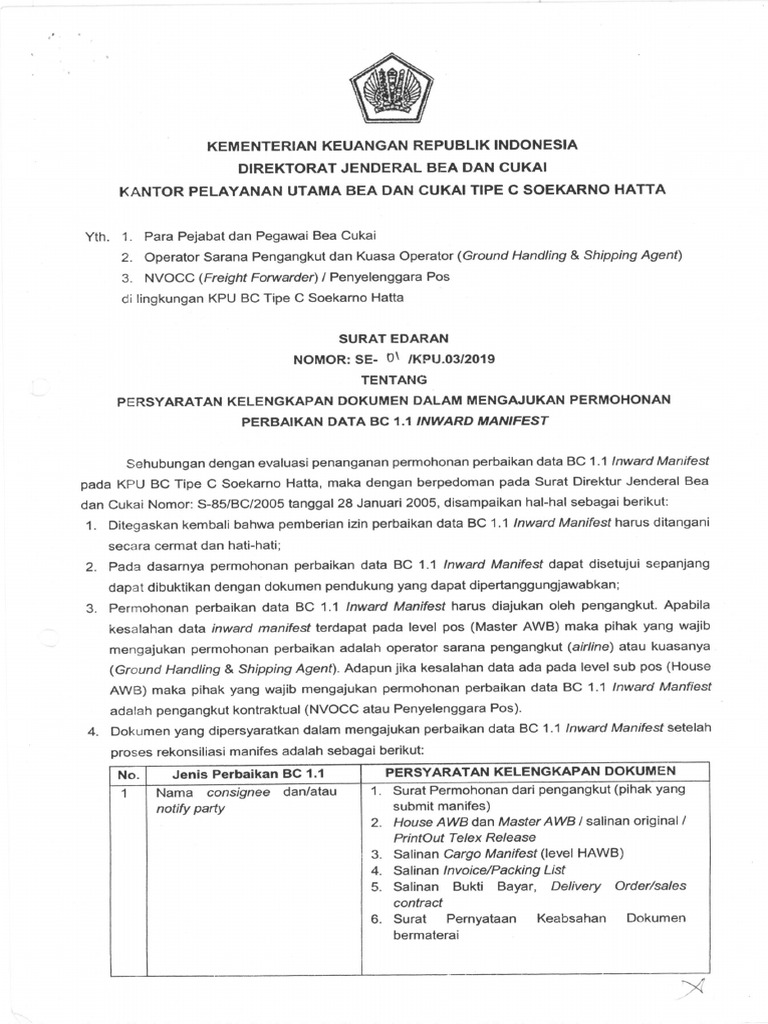 Lampiran 1. SE-01 KPU.3 2019 Persyaratan Kelengkapan Dokumen Dalam Mengajukan Permohonan ...