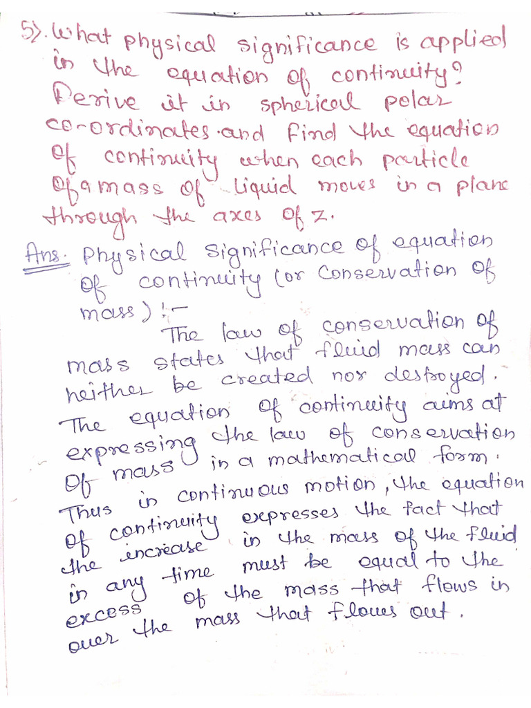Equation of Continuity Polar | PDF