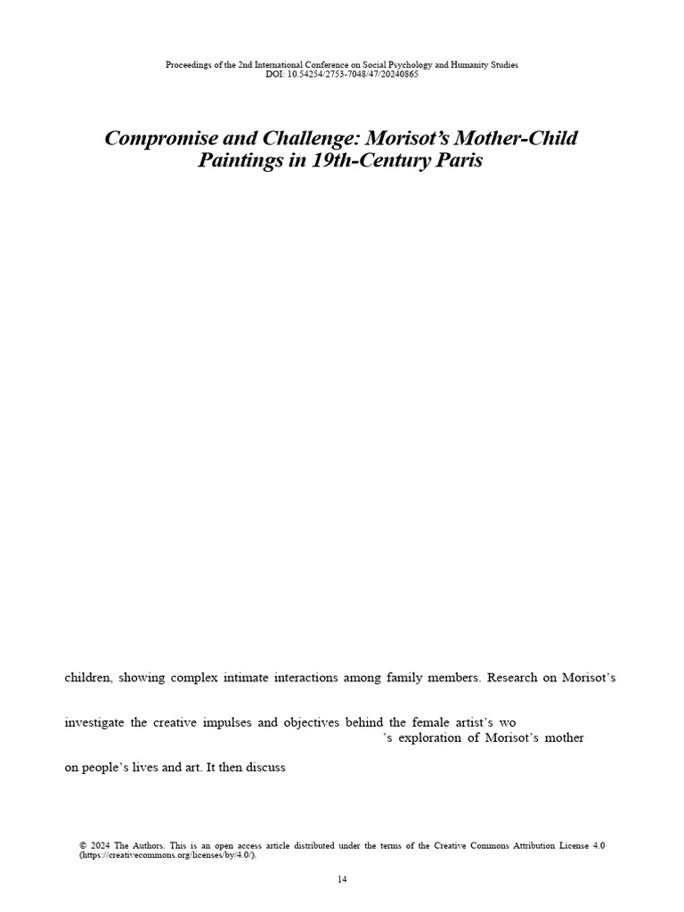 Compromise and Challenge Morisots Mother-Child Pai | PDF | Paintings