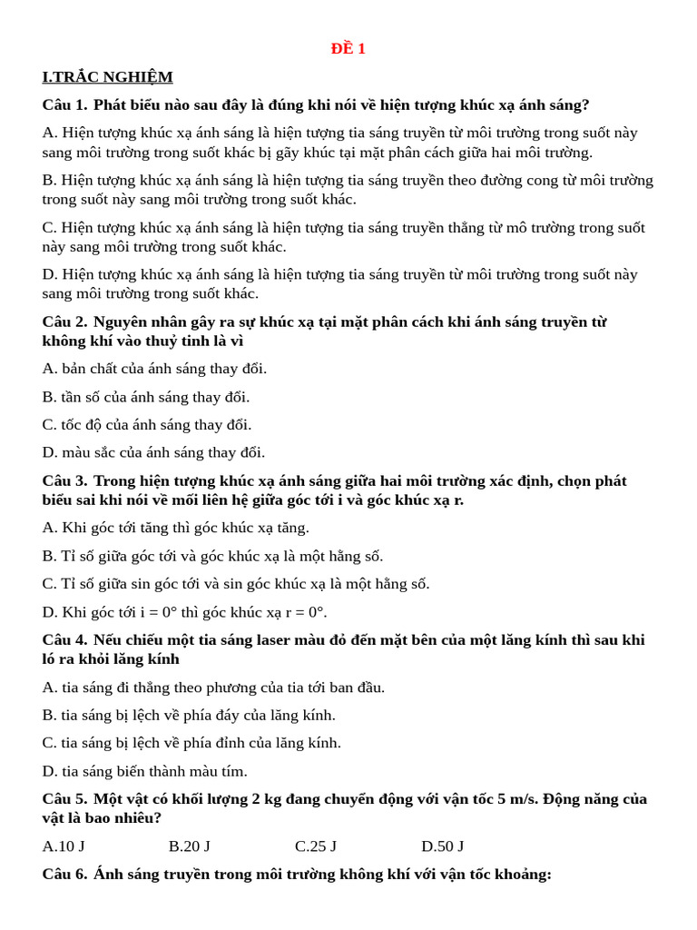 BỘ ĐỀ THI KHTN 9 | PDF