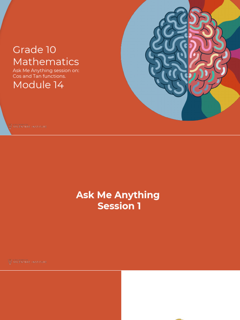 Grade 10 Cosine and Tangent Functions | PDF | Trigonometric Functions ...