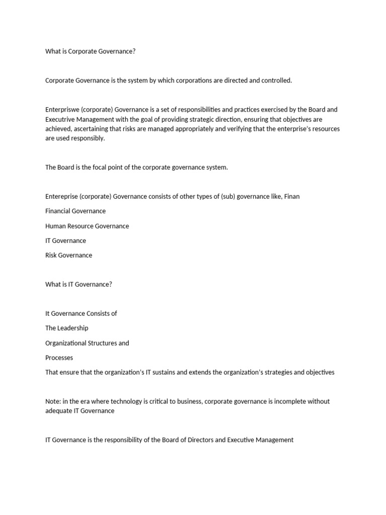 Understanding Corporate Governance Essentials | PDF
